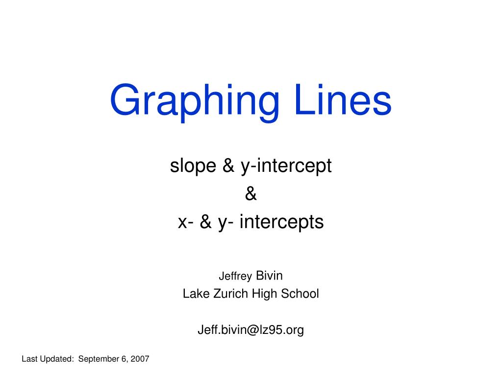 PPT - Graphing Lines: Slope and Intercepts Explained | Jeffrey Bivin ...