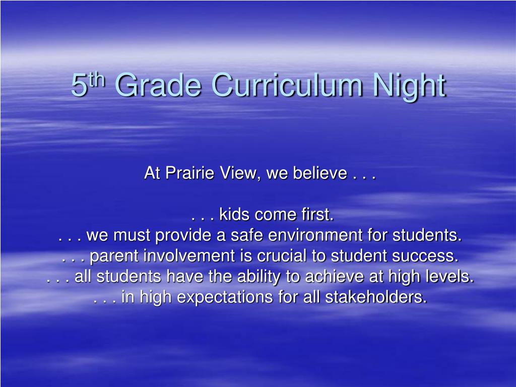 PPT - 5 th Grade Curriculum Night PowerPoint Presentation, free ...
