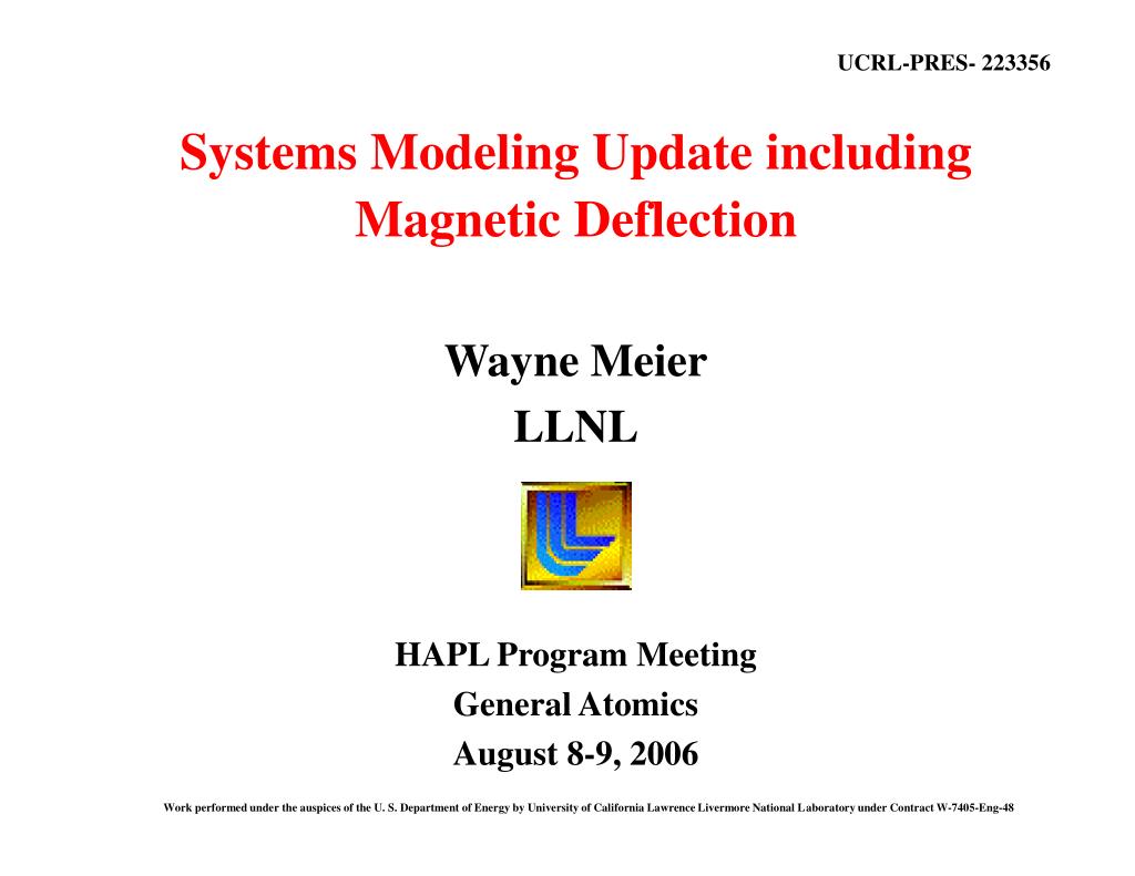 PPT - Systems Modeling Update including Magnetic Deflection PowerPoint ...