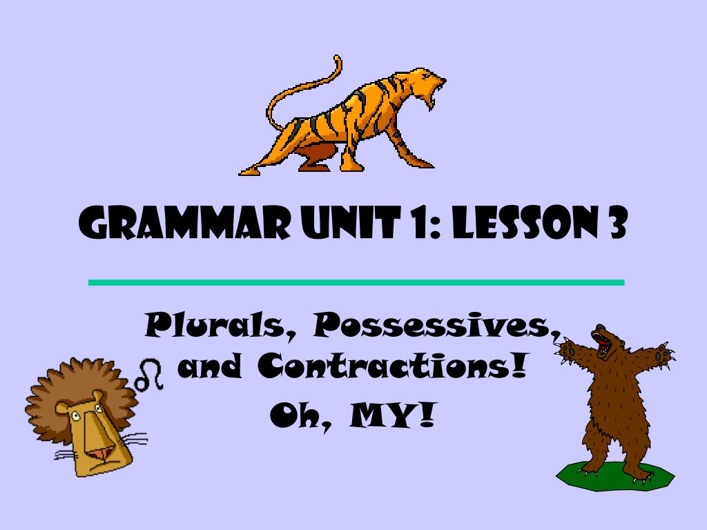 PPT - Grammar Unit 1: Lesson 3 PowerPoint Presentation, free download ...