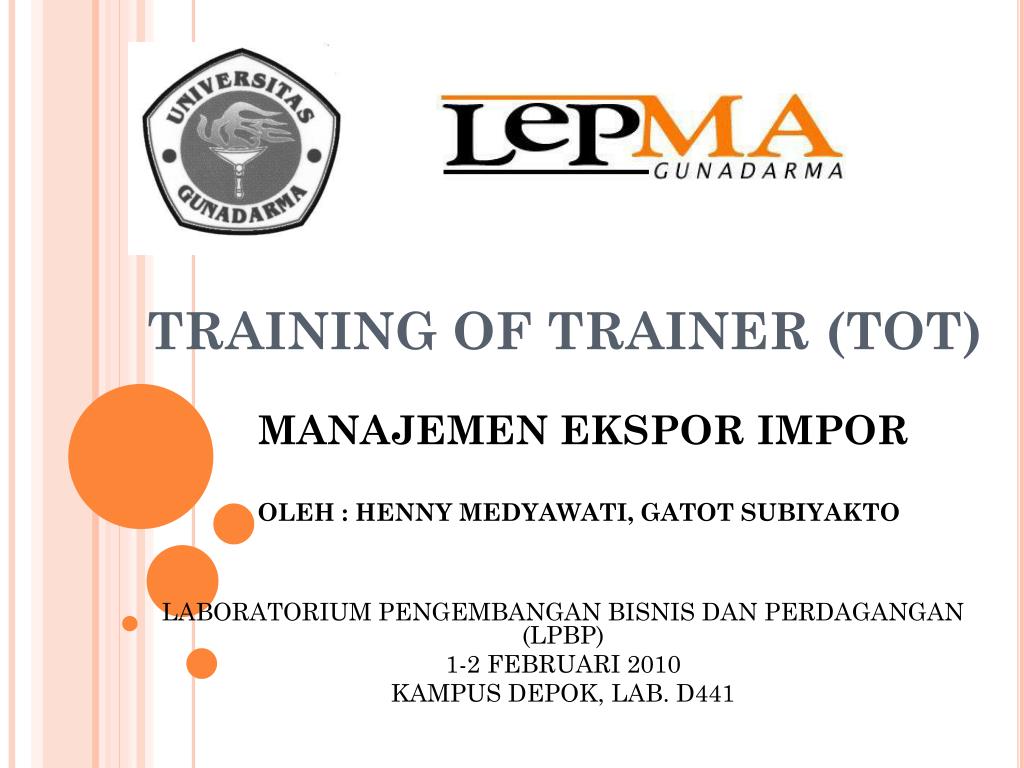 PPT - TRAINING OF TRAINER (TOT) PowerPoint Presentation, free download ...