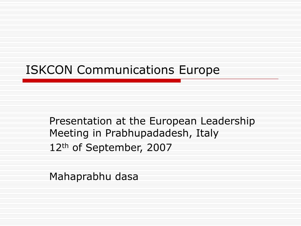 PPT - ISKCON Communications Europe PowerPoint Presentation, free ...