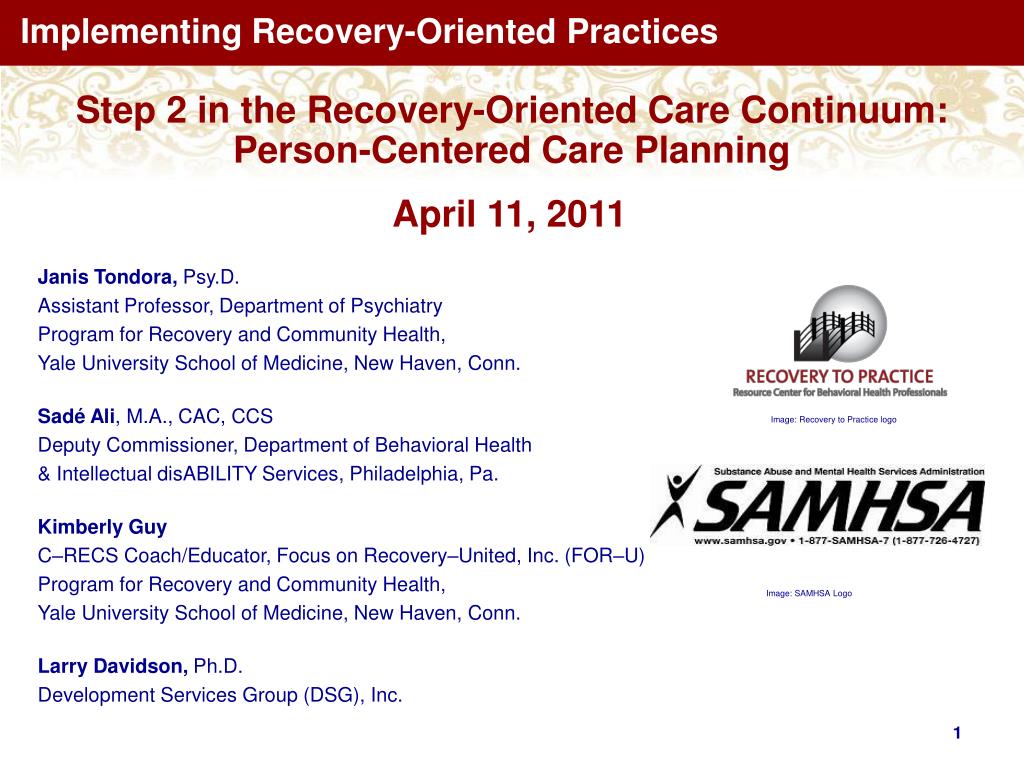 PPT - Implementing Recovery-Oriented Practices PowerPoint Presentation ...