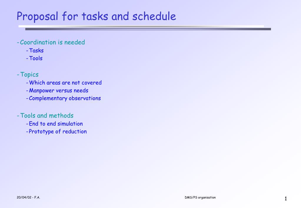 PPT - Proposal for tasks and schedule PowerPoint Presentation, free ...