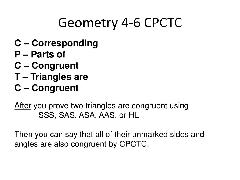 PPT - Geometry 4-6 CPCTC PowerPoint Presentation, free download - ID ...