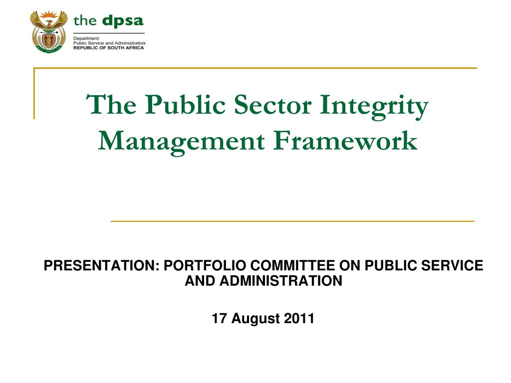 PPT - The Public Sector Integrity Management Framework PowerPoint ...