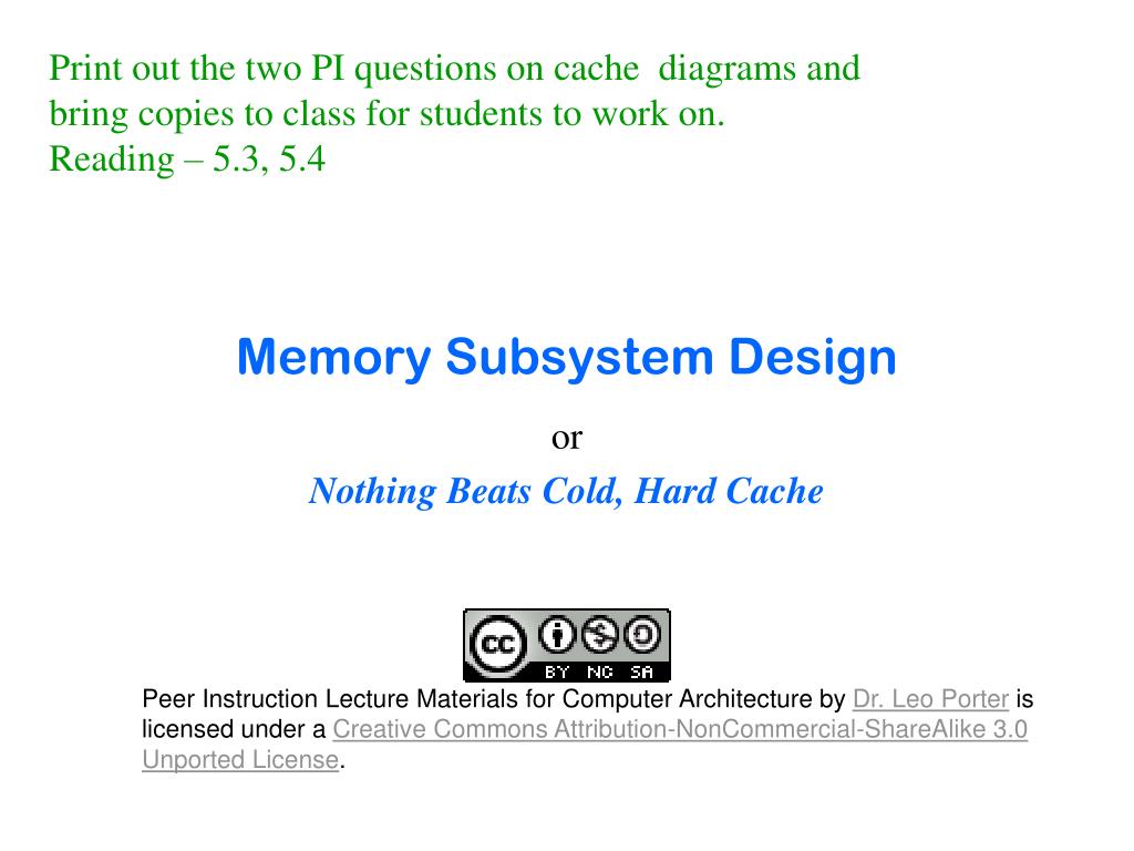 PPT - Memory Subsystem Design PowerPoint Presentation, free download ...