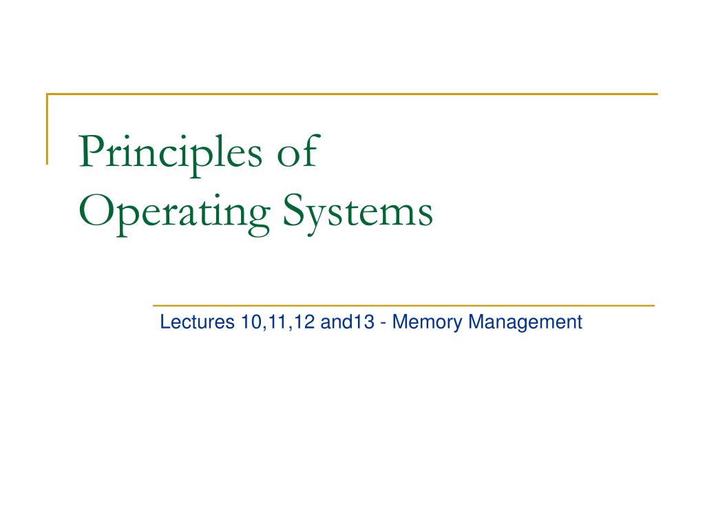 PPT - Principles of Operating Systems PowerPoint Presentation, free ...