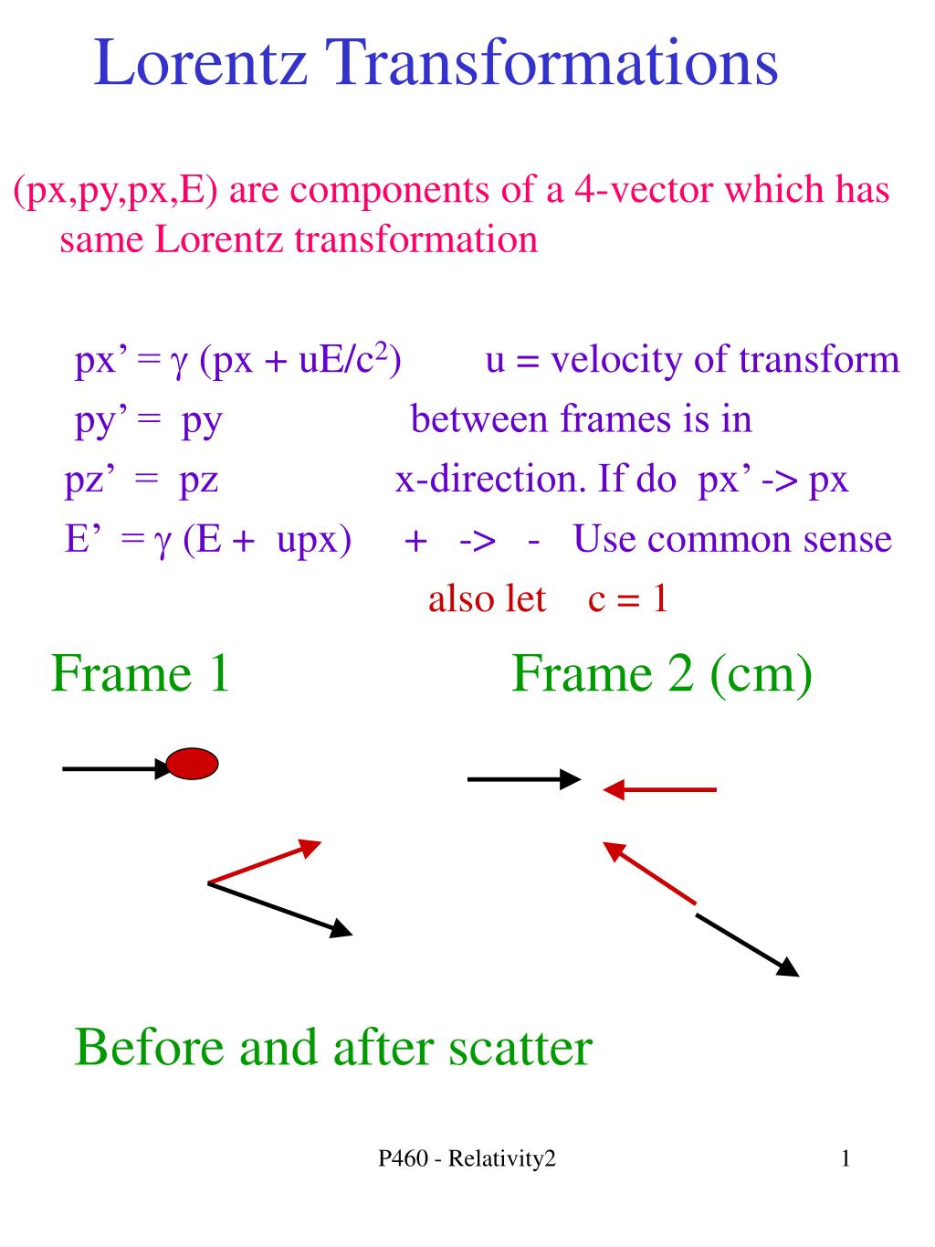 PPT - Lorentz Transformations PowerPoint Presentation, free download ...