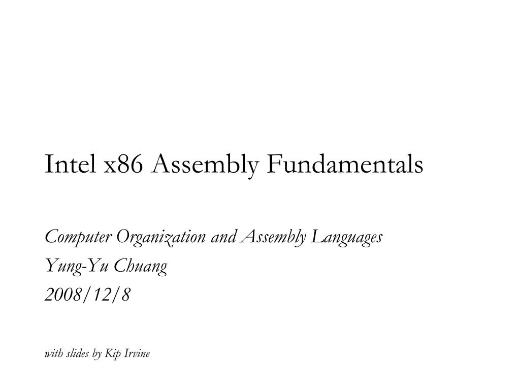 PPT - Intel x86 Assembly Fundamentals PowerPoint Presentation, free ...