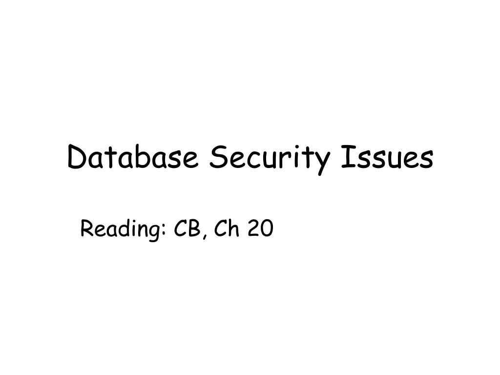 PPT - Database Security Issues PowerPoint Presentation, free download ...