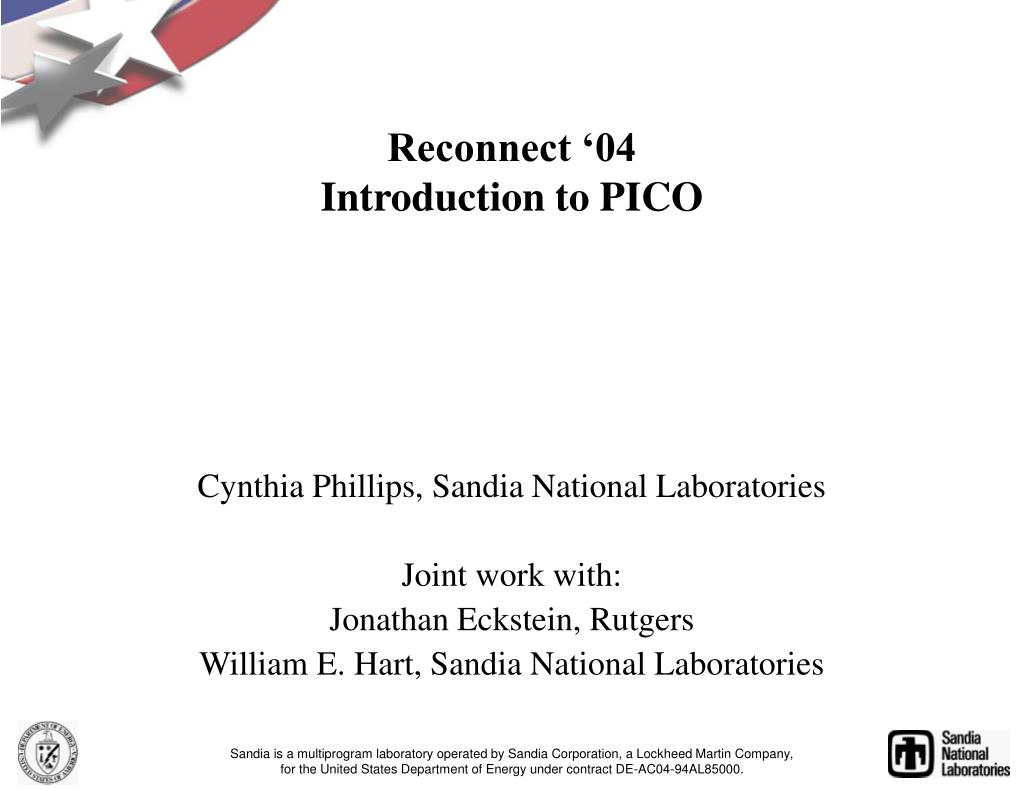 PPT - Reconnect ‘04 Introduction to PICO PowerPoint Presentation, free ...