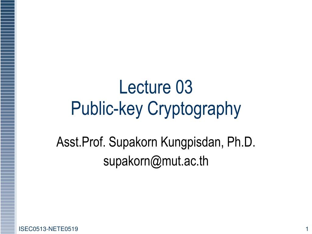 PPT - Lecture 03 Public-key Cryptography PowerPoint Presentation, free ...