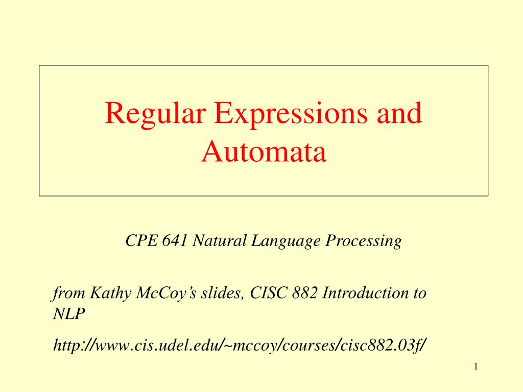PPT - Regular Expressions and Automata PowerPoint Presentation, free ...