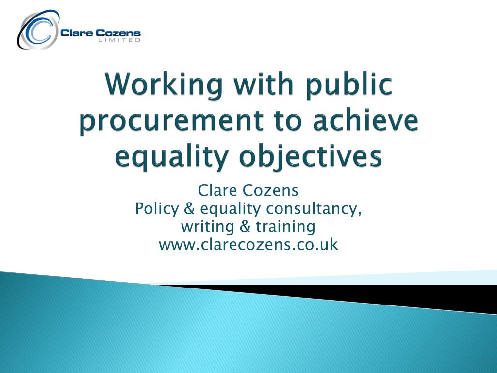 PPT - Enhancing Equality in Public Procurement: A Standard Framework ...
