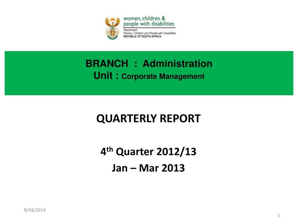 PPT - BRANCH : Administration Unit : Corporate Management PowerPoint ...
