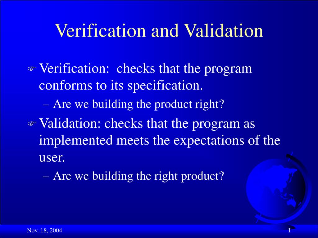 PPT - Verification and Validation PowerPoint Presentation, free ...
