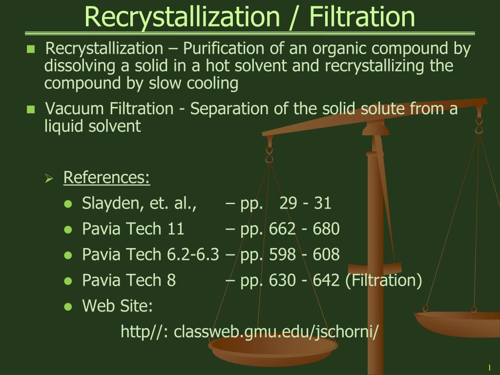 PPT - Recrystallization / Filtration PowerPoint Presentation, free download - ID:4766022