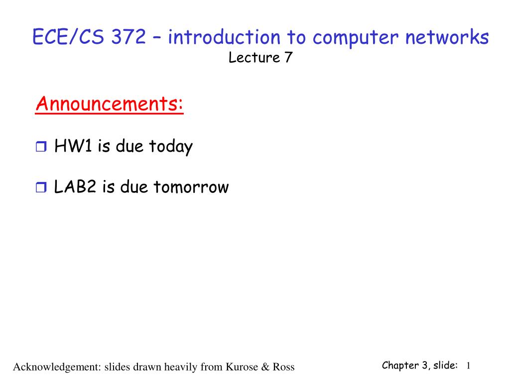 PPT - ECE/CS 372 – introduction to computer networks Lecture 7 PowerPoint Presentation - ID:4767061