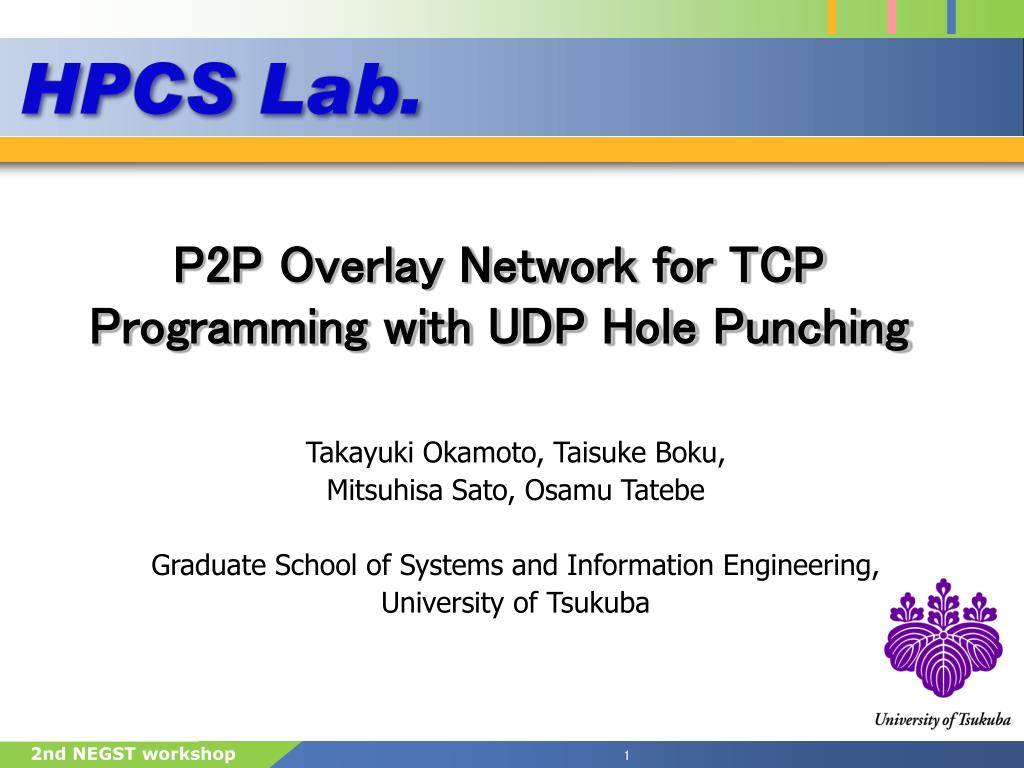 PPT - P2P Overlay Network for TCP Programming with UDP Hole Punching PowerPoint Presentation ...