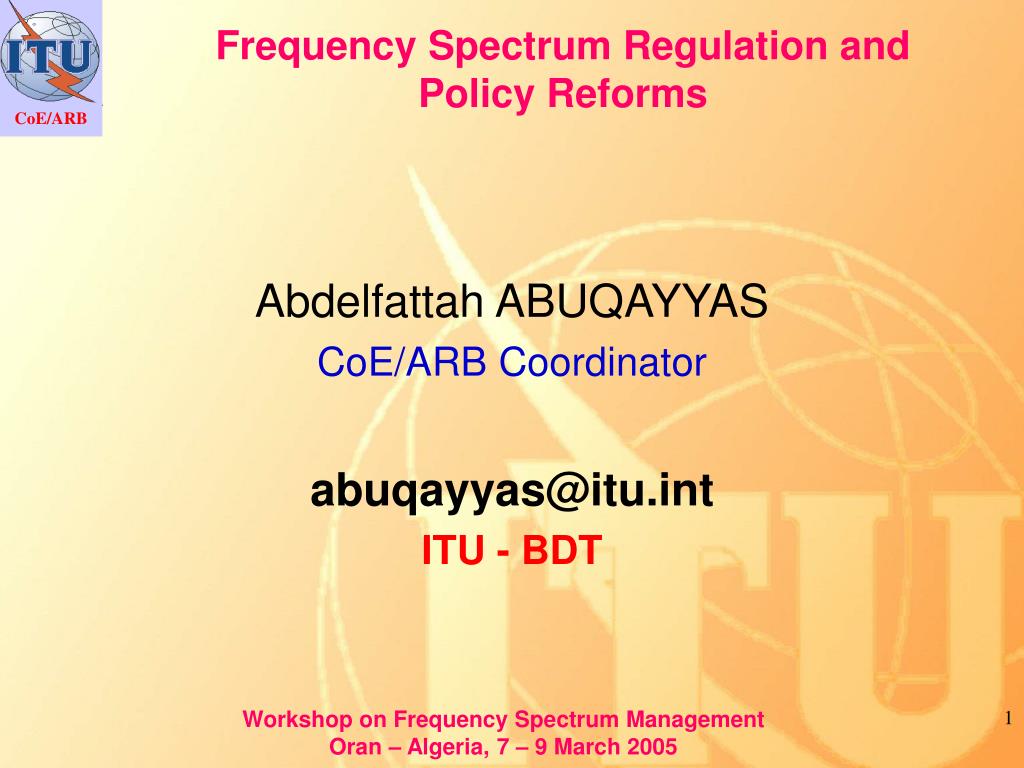 PPT - Frequency Spectrum Regulation and Policy Reforms PowerPoint ...