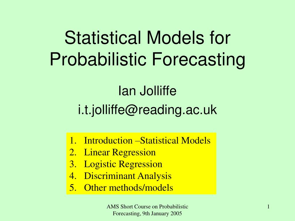 PPT - Statistical Models for Probabilistic Forecasting PowerPoint ...