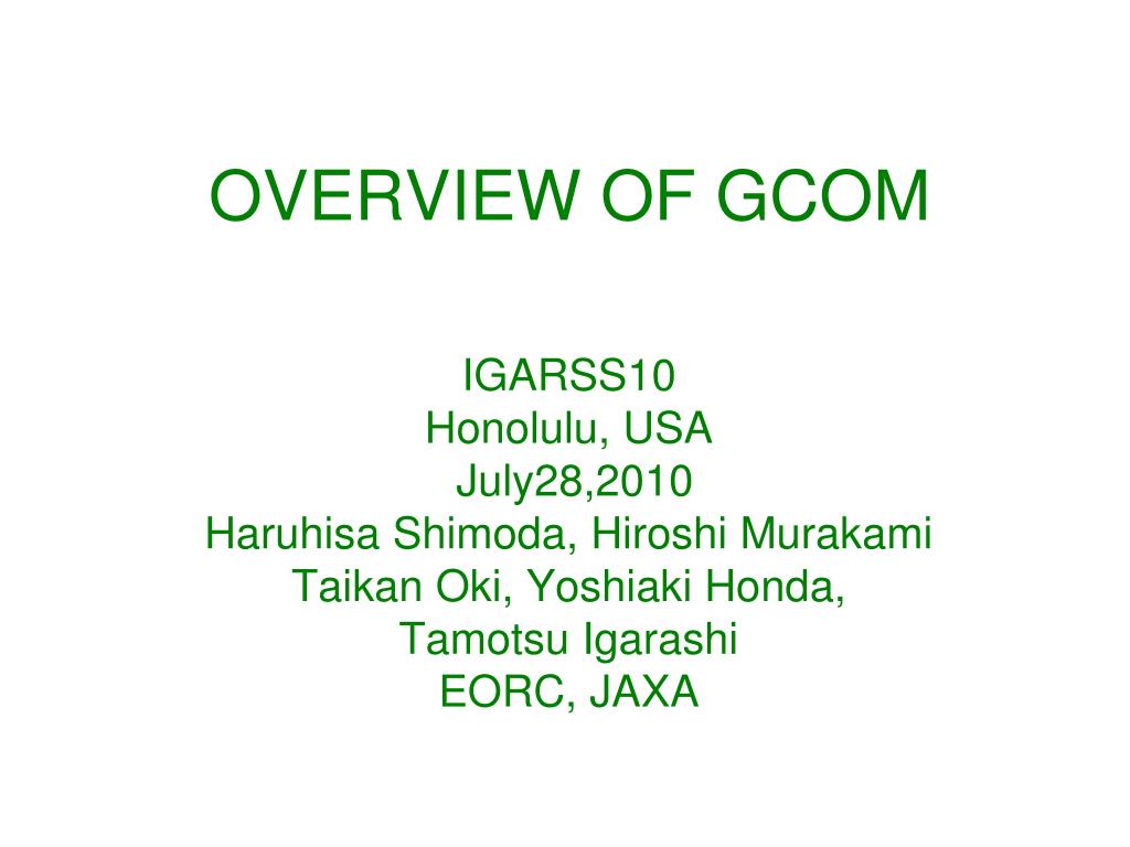 PPT - OVERVIEW OF GCOM PowerPoint Presentation, free download - ID:4777608