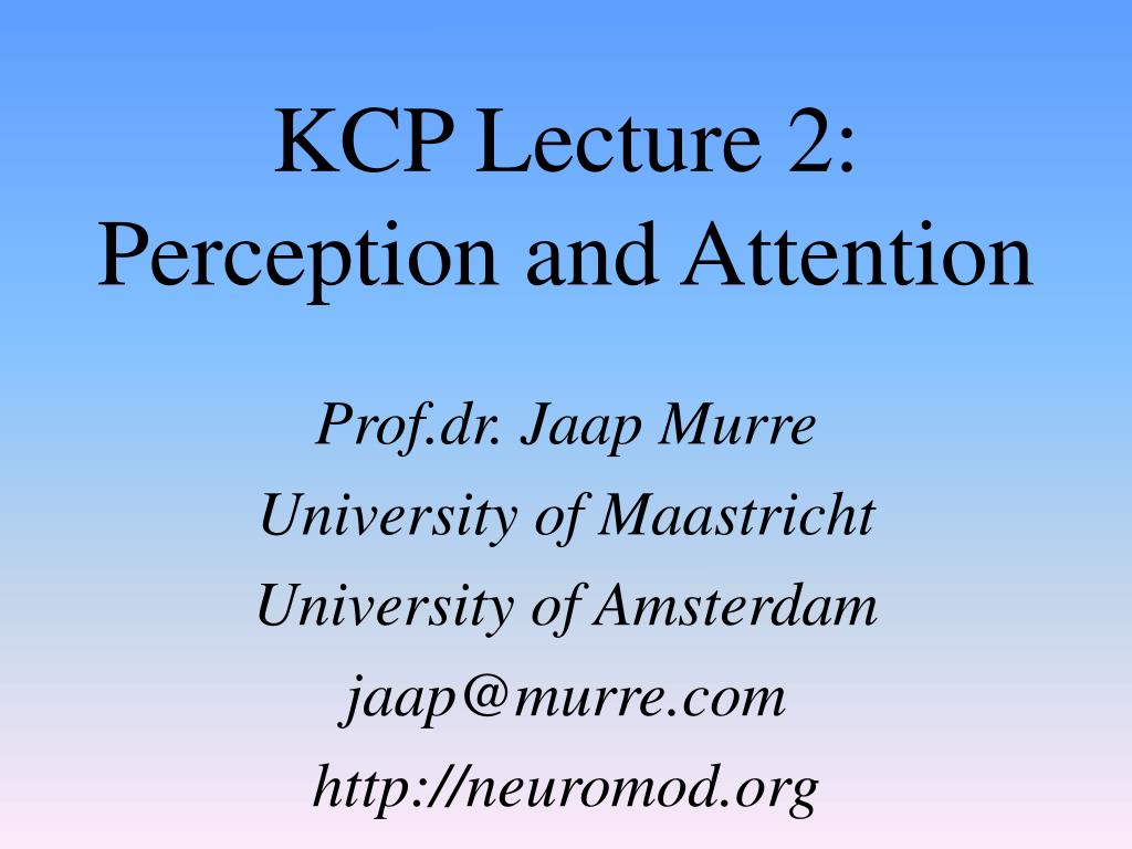 PPT - Neural Networks in Perception and Attention PowerPoint ...
