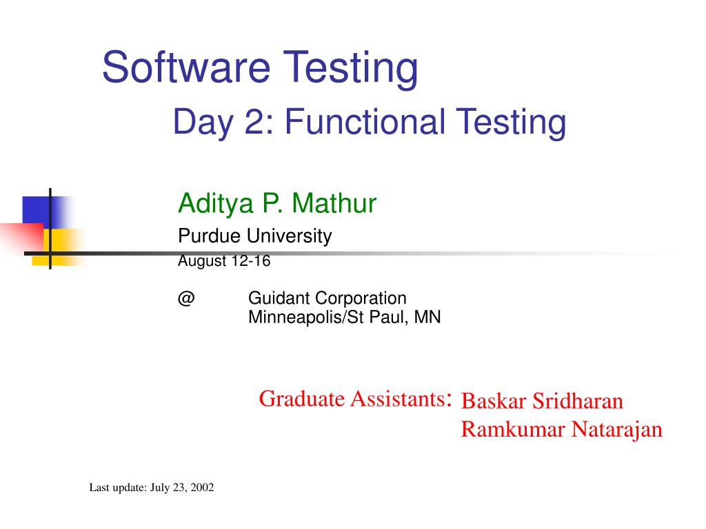 PPT - Software Testing Day 2: Functional Testing PowerPoint ...