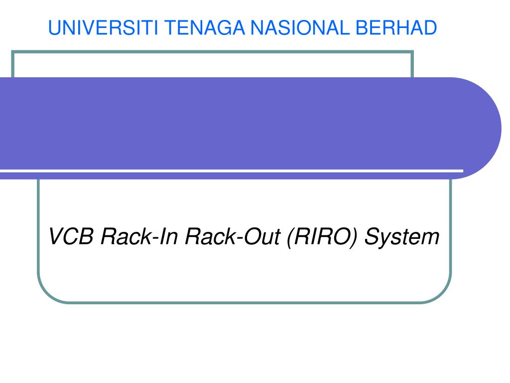 PPT - VCB Rack-In Rack-Out (RIRO) System PowerPoint Presentation, free ...