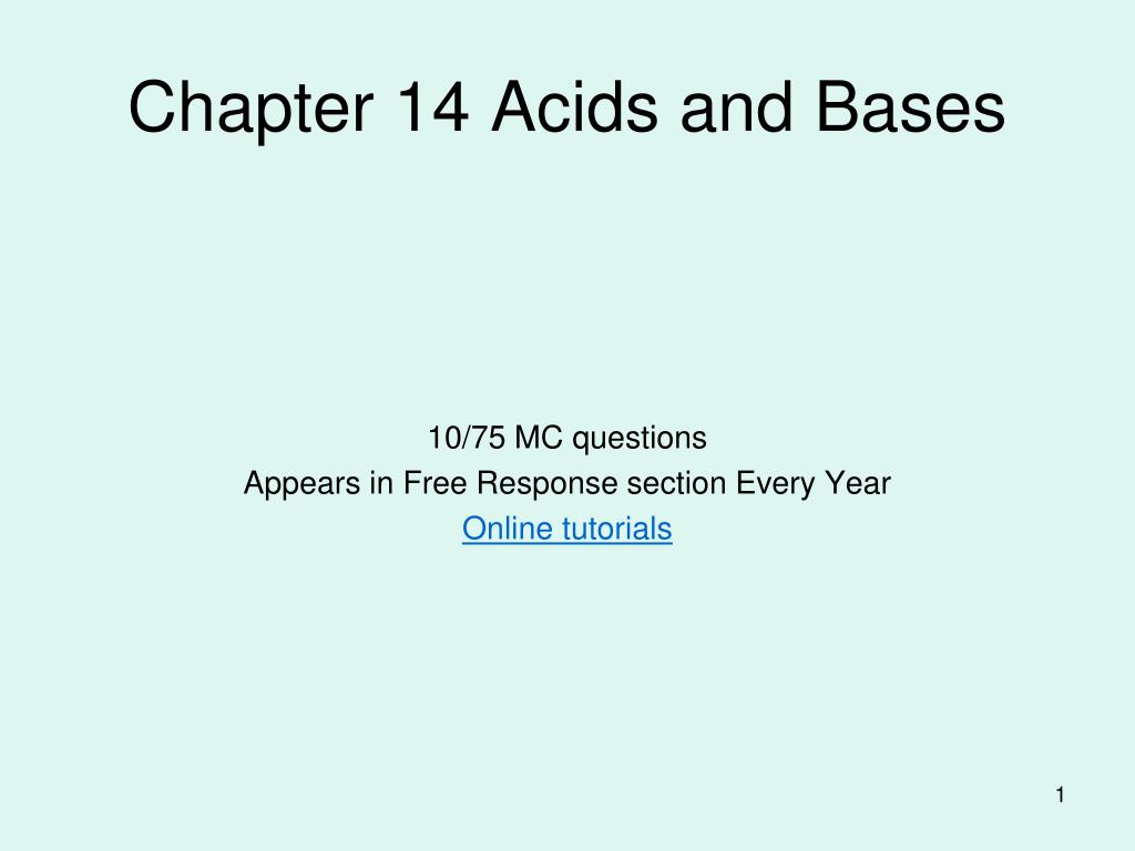 PPT - Chapter 14 Acids and Bases PowerPoint Presentation, free download ...