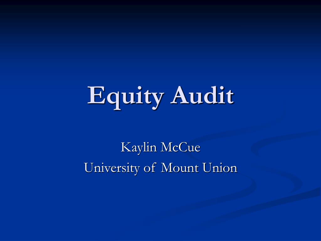 PPT - Equity Audit PowerPoint Presentation, free download - ID:4796500