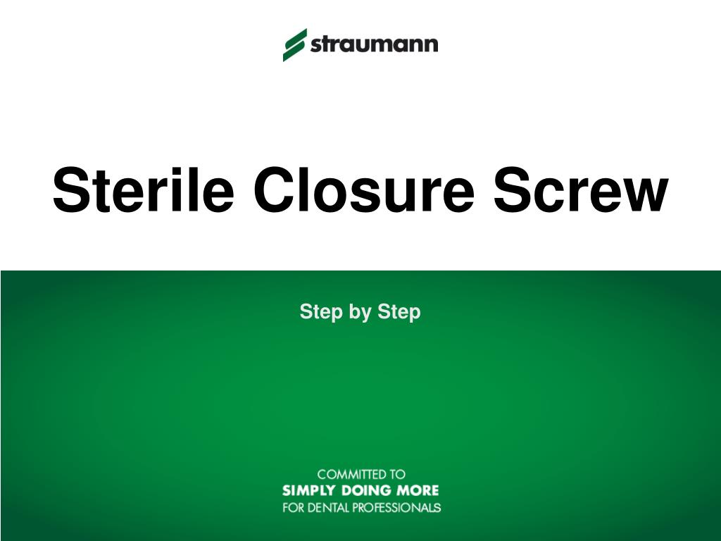 PPT - Sterile Closure Screw PowerPoint Presentation, free download - ID ...