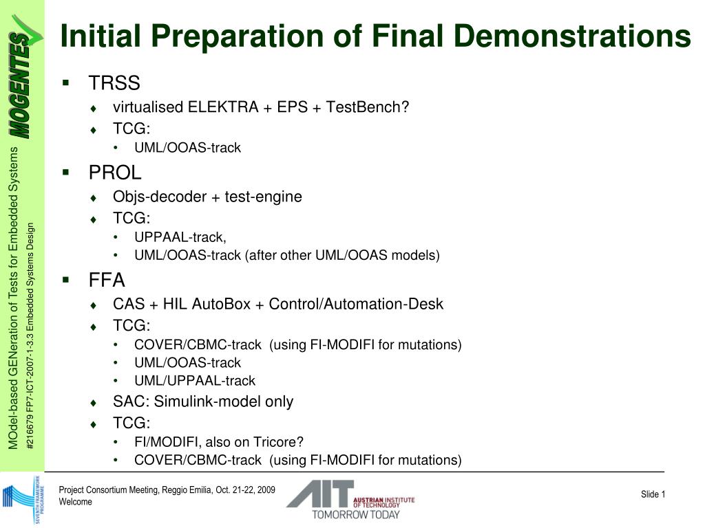 PPT - Initial Preparation of Final Demonstrations PowerPoint ...