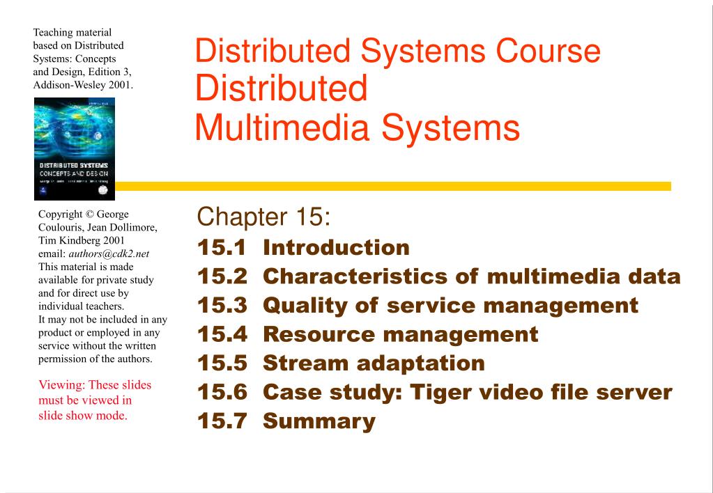 PPT - Distributed Systems Course Distributed Multimedia Systems PowerPoint Presentation - ID:4806247