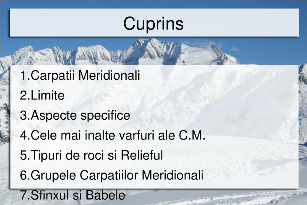 PPT - Cuprins PowerPoint Presentation, free download - ID:4809960
