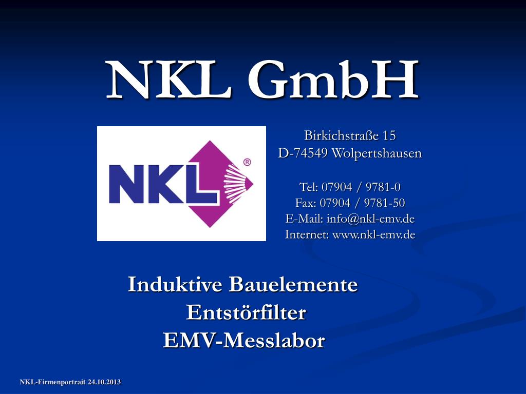 PPT - NKL GmbH PowerPoint Presentation, free download - ID:4812336