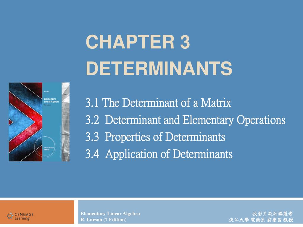 PPT - Chapter 3 Determinants PowerPoint Presentation, free download ...