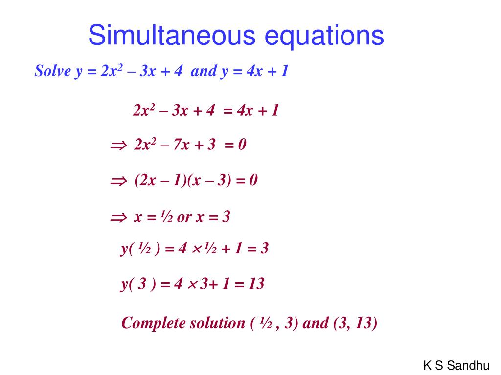 PPT - Simultaneous equations PowerPoint Presentation, free download ...