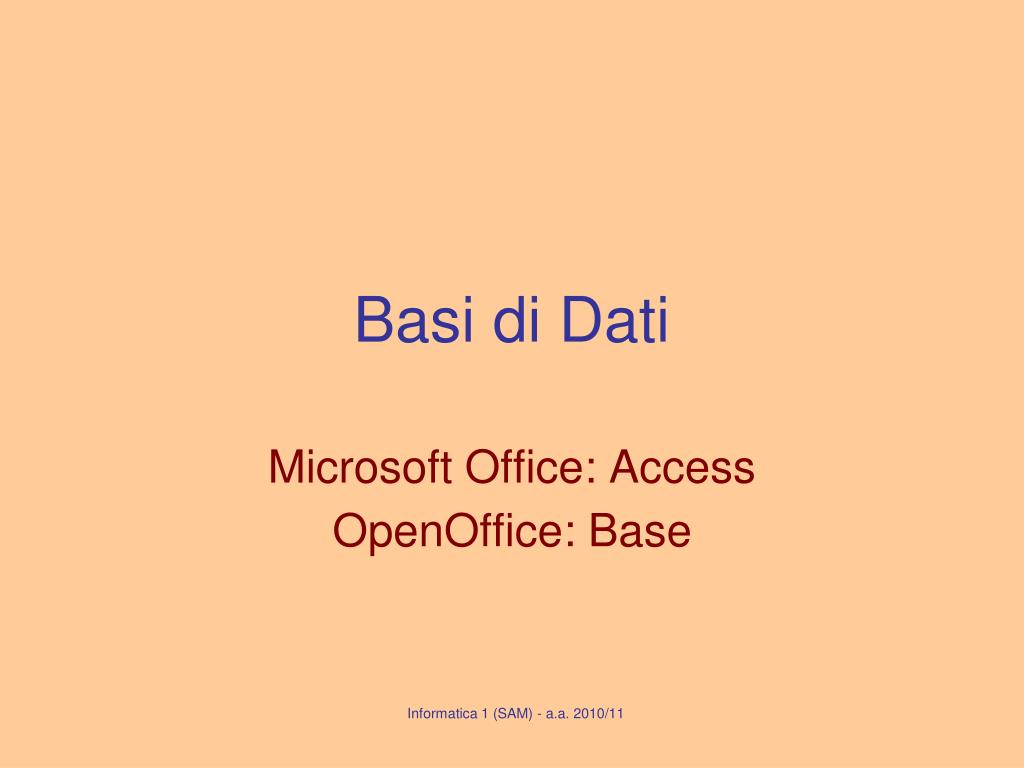 PPT - Basi di Dati PowerPoint Presentation, free download - ID:4820653