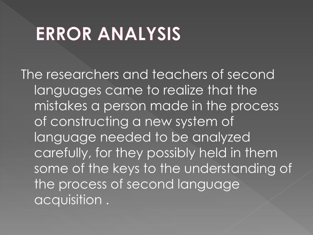 PPT - ERROR ANALYSIS PowerPoint Presentation, free download - ID:4824872