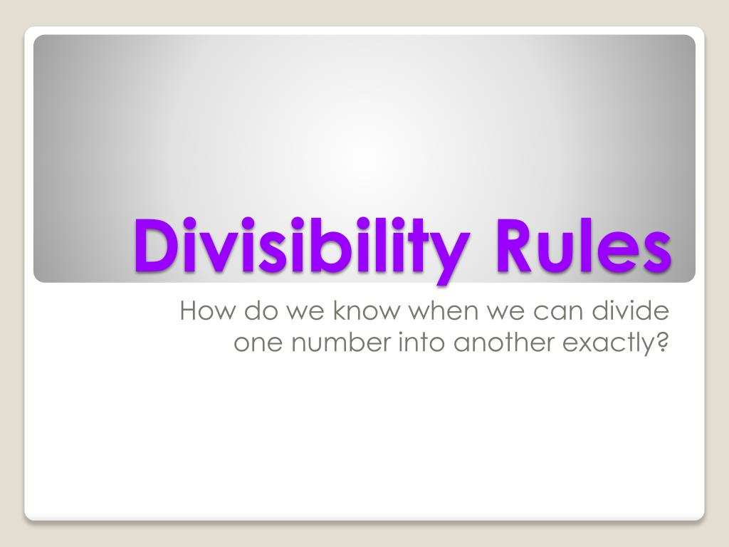PPT - Divisibility Rules PowerPoint Presentation, free download - ID ...