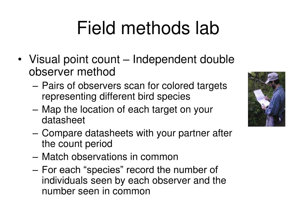 PPT - Double Observer Method for Visual Point Counts of Bird Species in ...