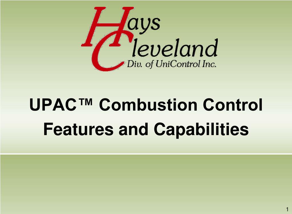 PPT - UPAC™ Combustion Control Features and Capabilities PowerPoint ...