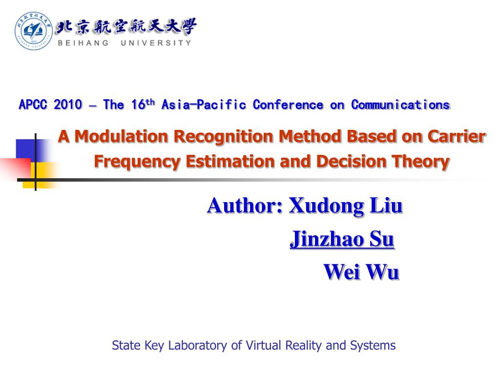 PPT - A Modulation Recognition Method Based on Carrier Frequency Estimation and Decision Theory ...