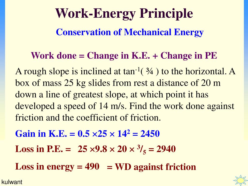 PPT - Work-Energy Principle PowerPoint Presentation, free download - ID ...