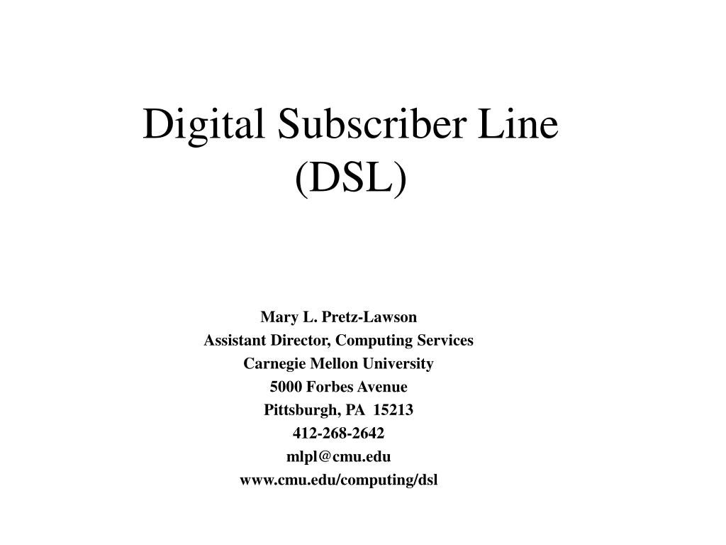 PPT - Digital Subscriber Line (DSL) PowerPoint Presentation, free ...