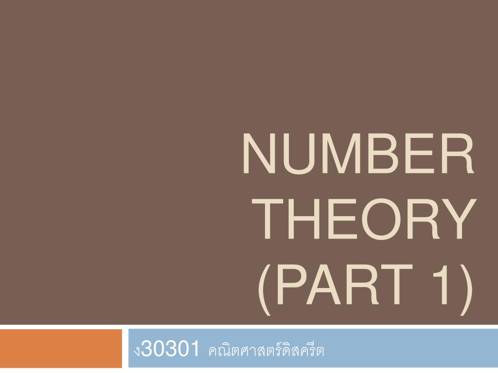 PPT - Number Theory (part 1) PowerPoint Presentation, free download ...