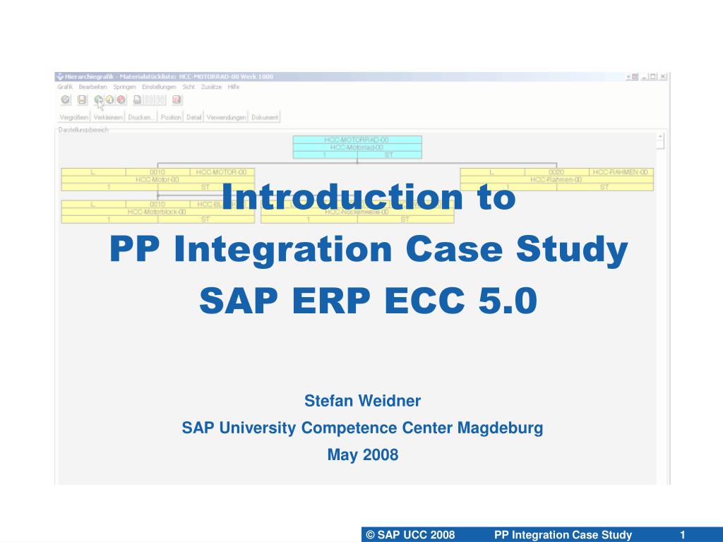 PPT - Introduction to PP Integration Case Study SAP ERP ECC 5.0 ...