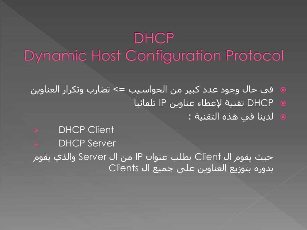Ppt Dhcp Dynamic Host Configuration Protocol Powerpoint Presentation Id4861949